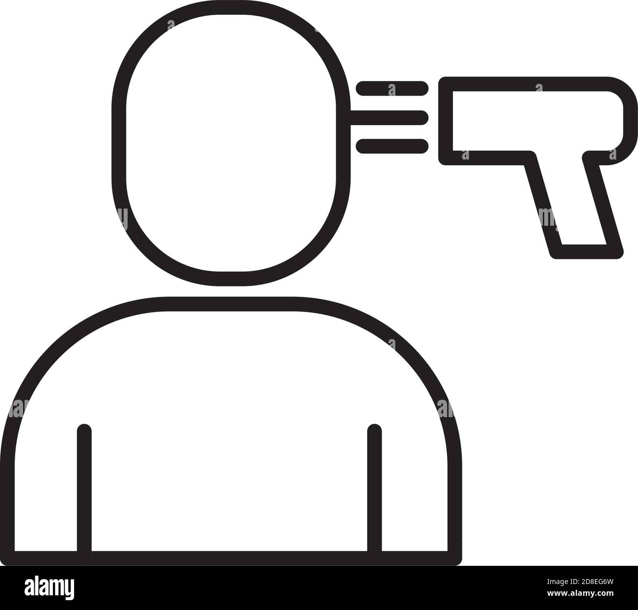 man with thermometer laser line style icon vector illustration design ...