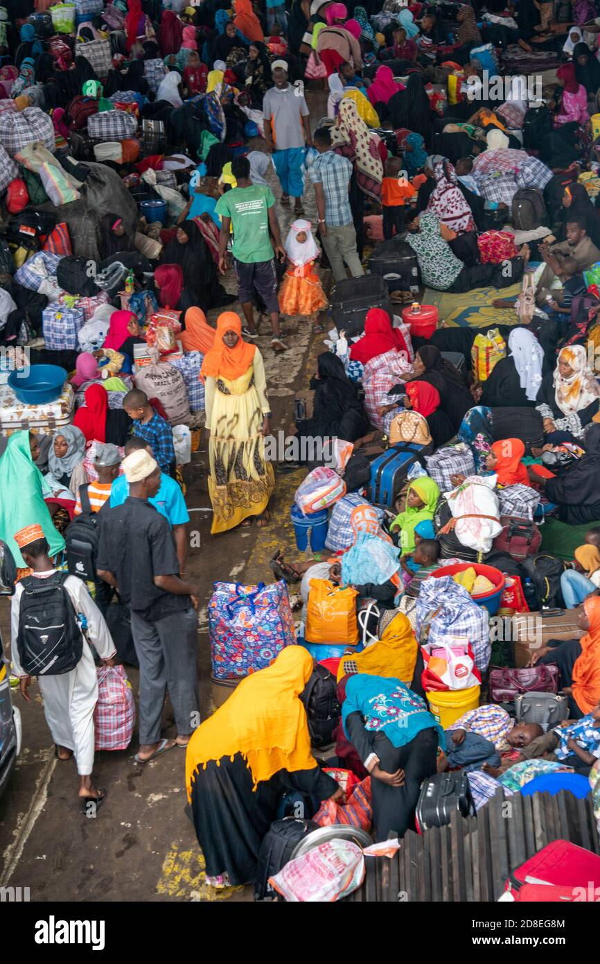 ZANZIBAR, TANZANIA - 5 JANUARY 2020: Ferry from Stone Town to Pemba ...