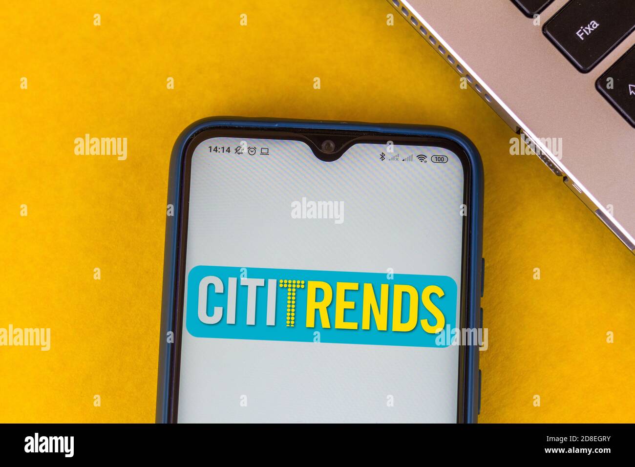 In this photo illustration the Citi Trends logo seen displayed on a ...