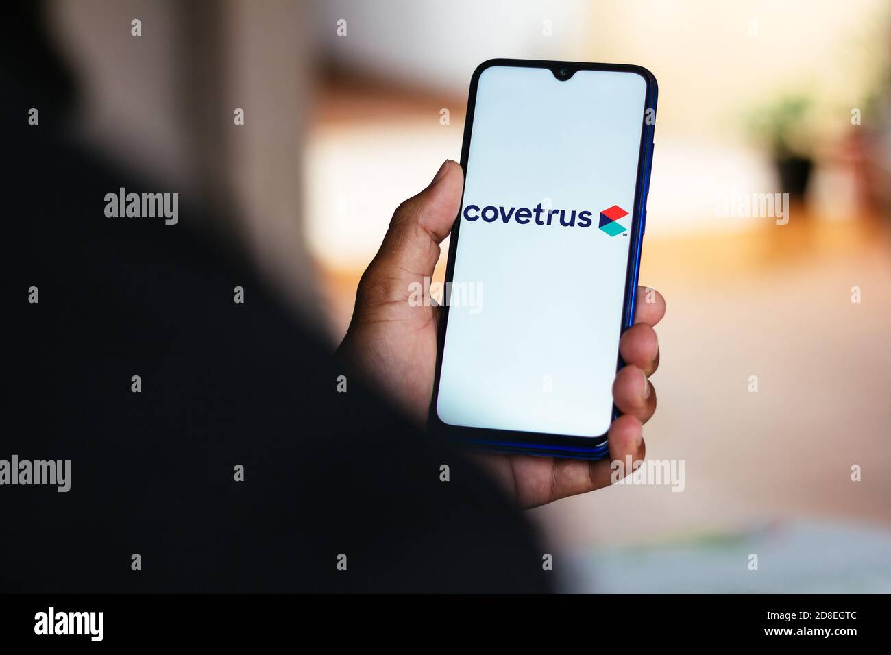 In this photo illustration the Covetrus logo seen displayed on a ...