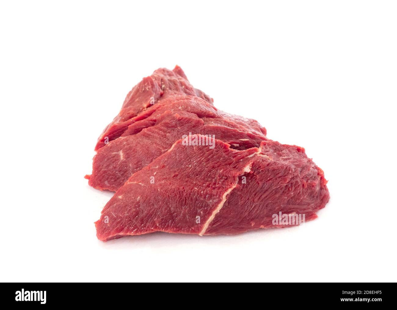 Fresh raw beef steak isolated on white background. Close up raw meat ...