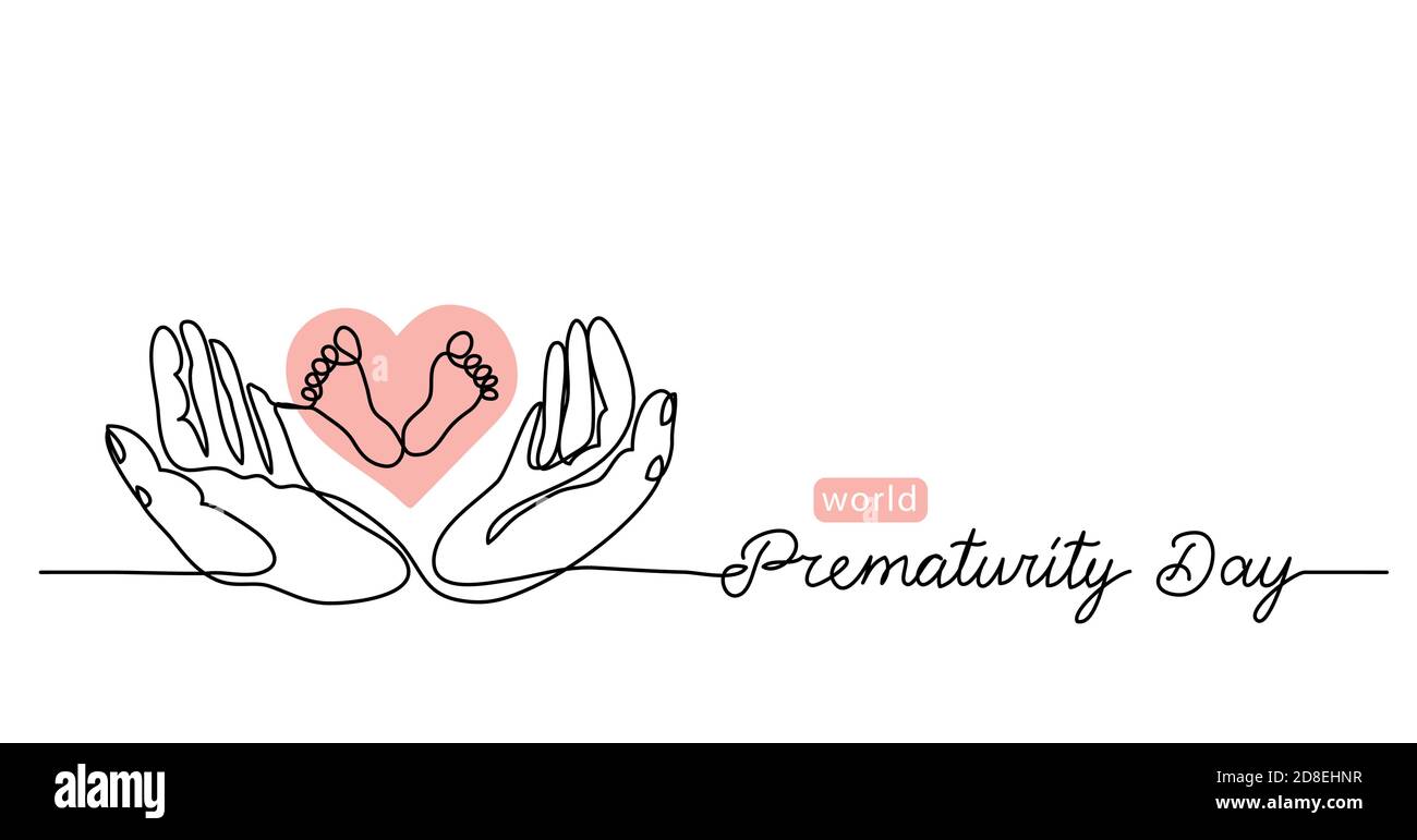 World Prematurity Day simple vector banner, background with small feet ...