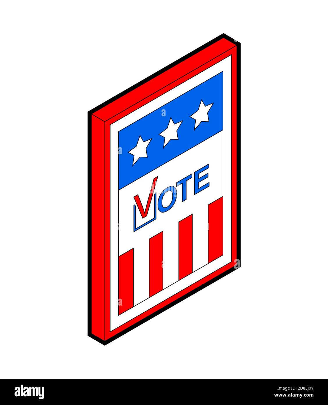 Vote USA election day. Isometric vector illustration Stock Vector Image ...