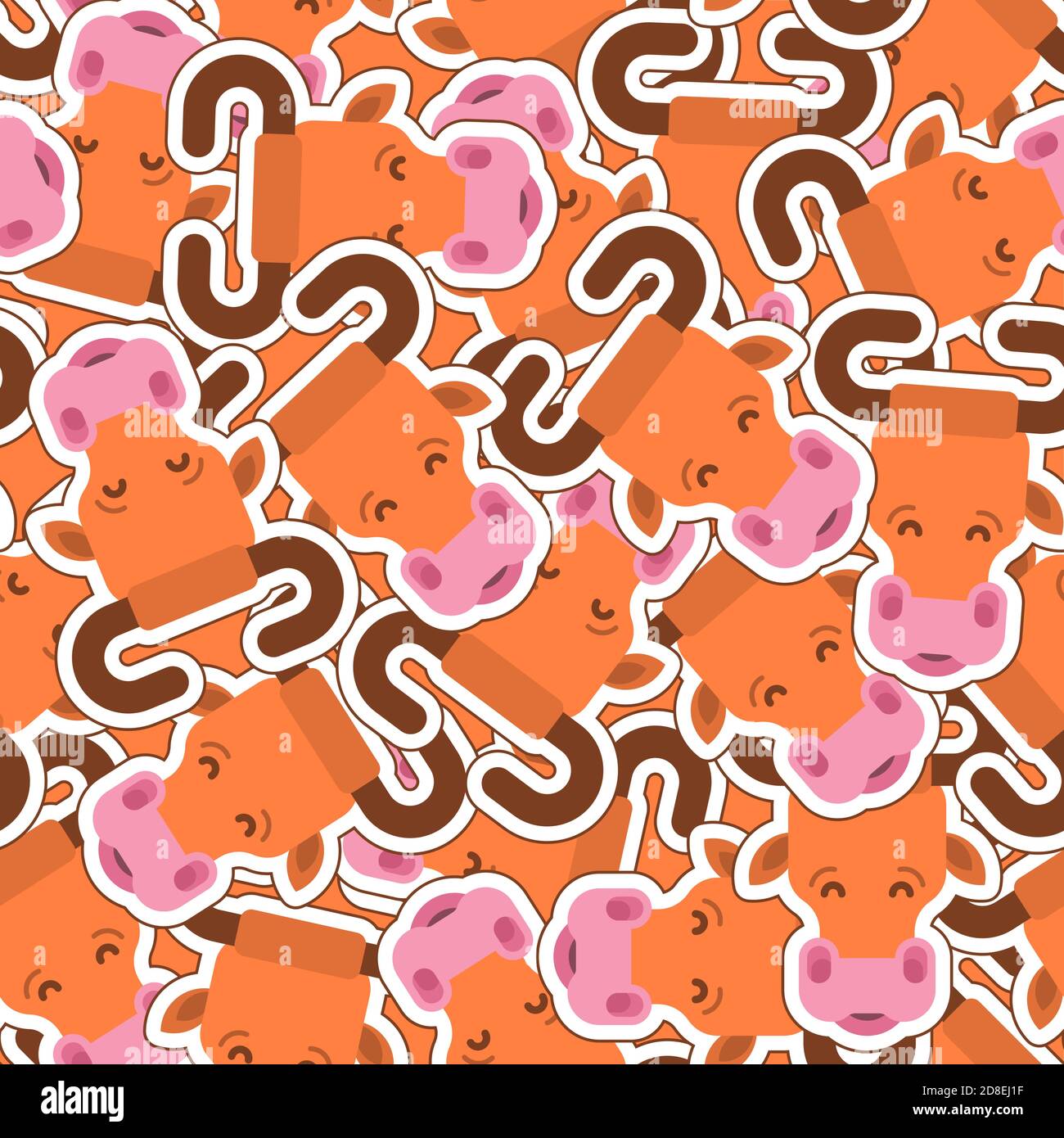 Cow head pattern seamless. Farm animal face background. Baby fabric ...