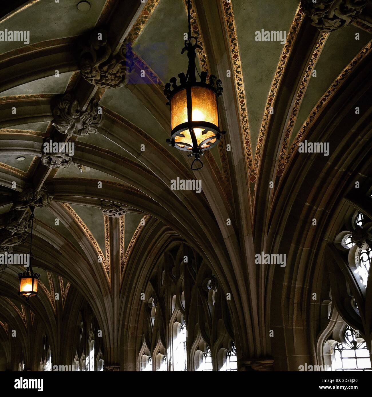 Hanging Lantern and Ceiling in Cloister, Sterling Memorial Library ...