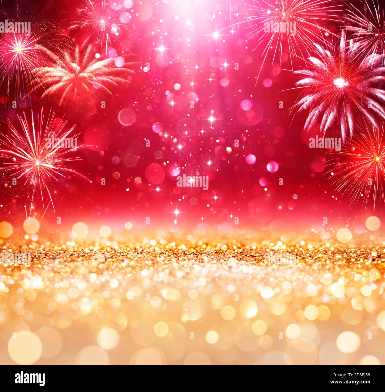Abstract Christmas Celebration - Shiny Golden Glitter With Defocused ...