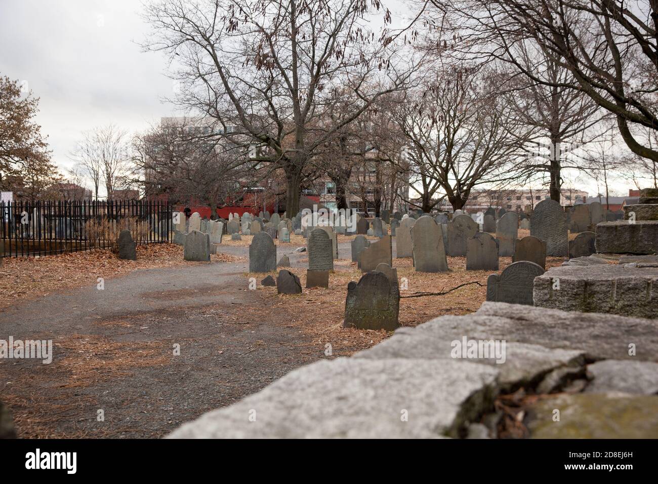 Salem, Massachusetts, Usa - Winter day at The Burying Point Cemetery ...