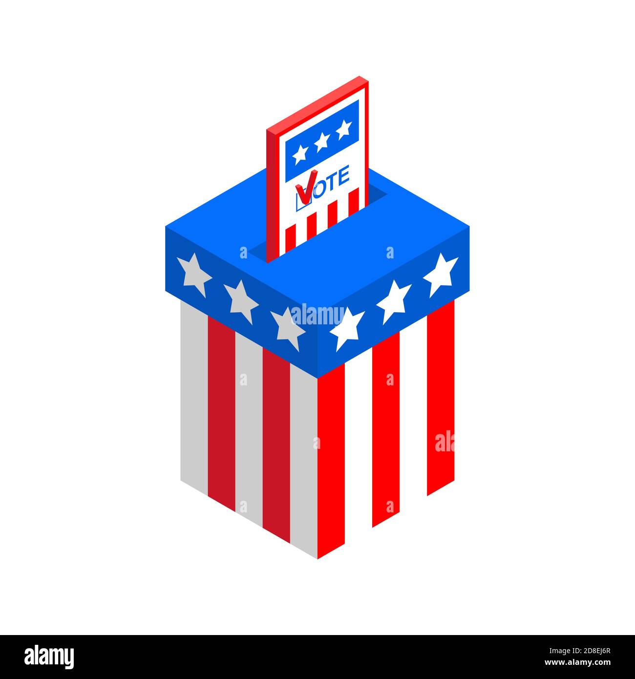 USA election day. Vote in ballot box. Isometric vector illustration ...