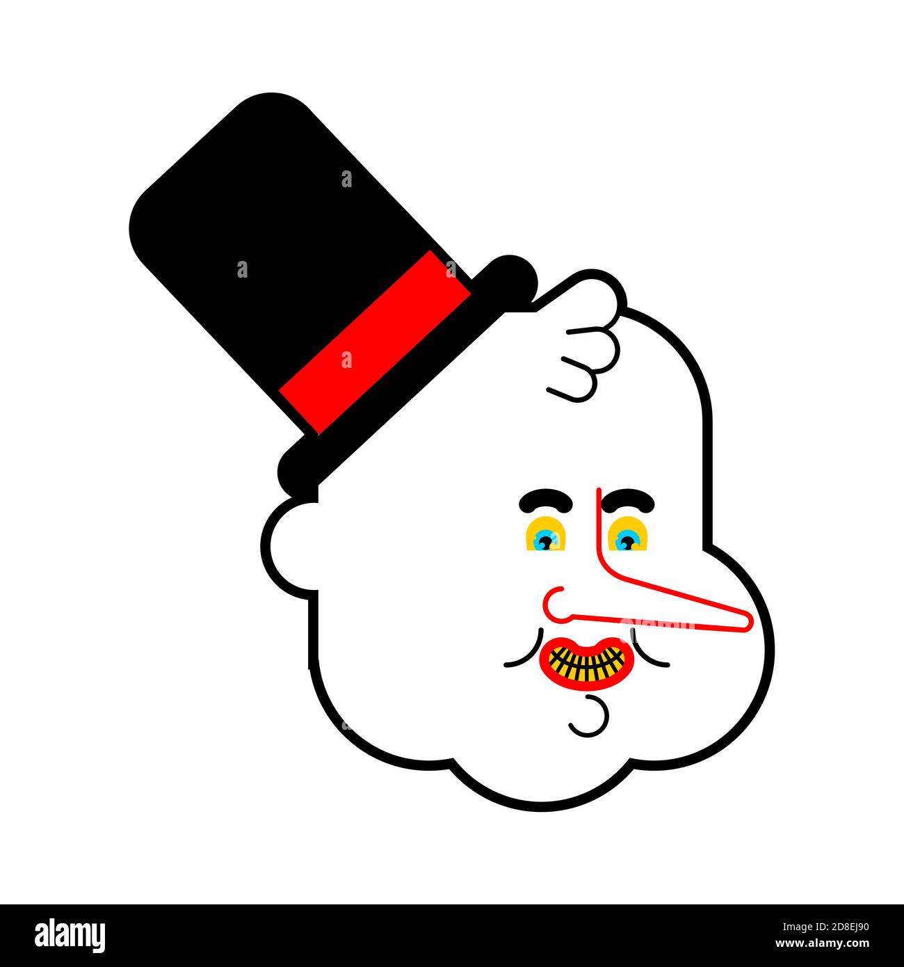 Cartoon snowman head isolated. Christmas and new year illustration ...