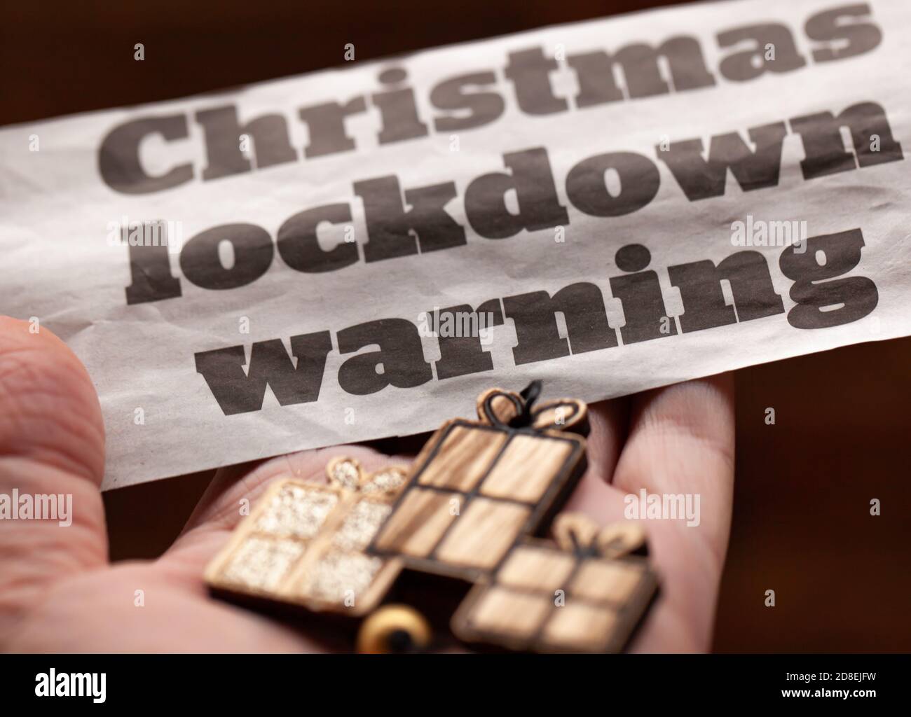 Covid-19 Pandemic /British Lockdown Concept - Close-up of a person with ...