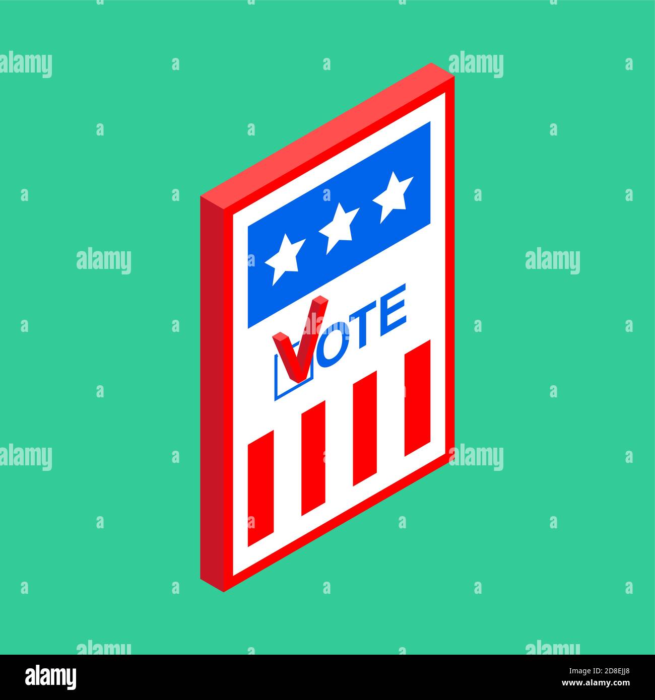 Vote USA election day. Isometric vector illustration Stock Vector Image ...