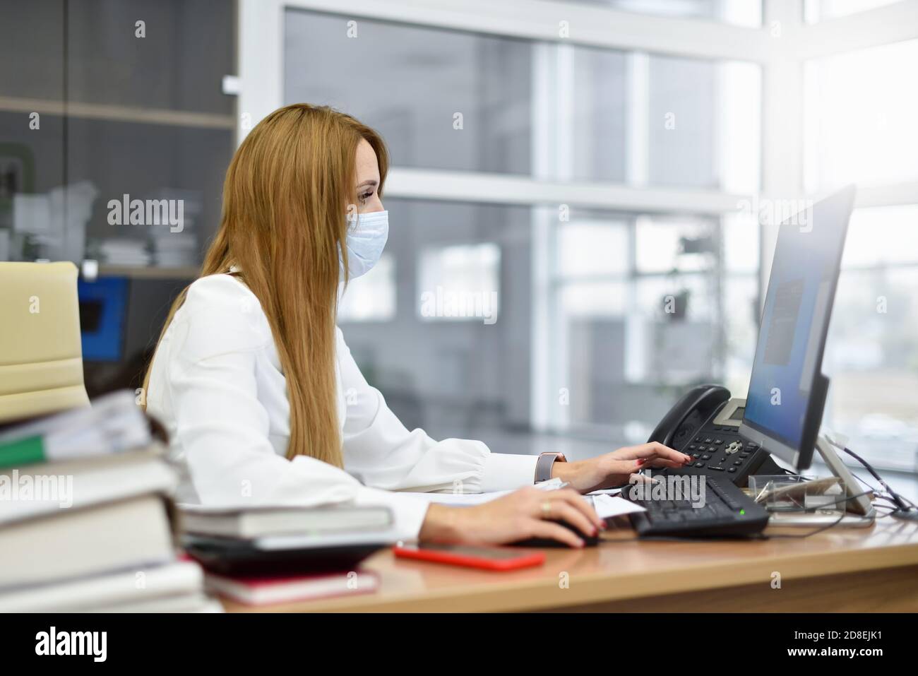 Female face office worker hi-res stock photography and images - Alamy