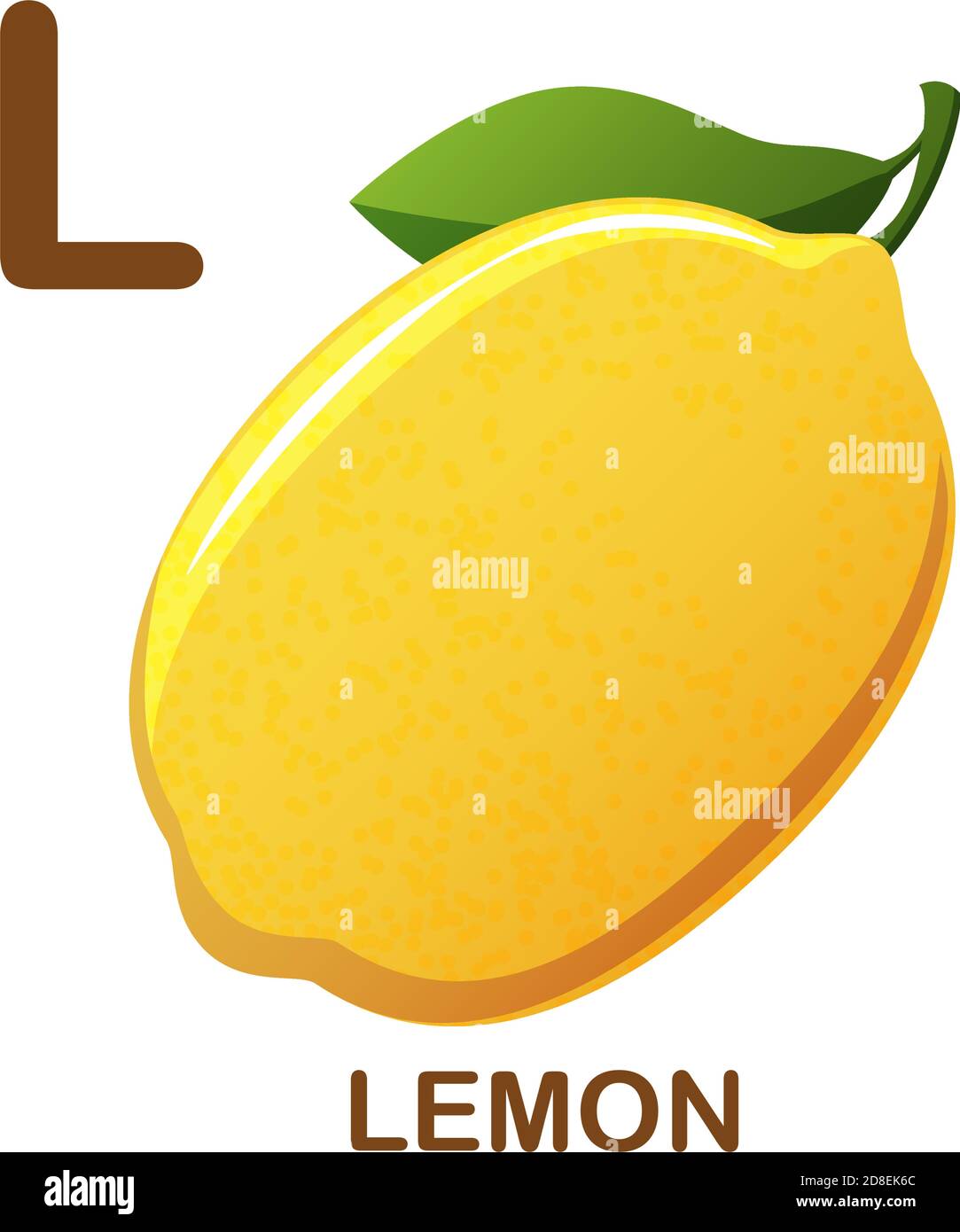 Lemon vector icon. Icon with letter L. Illustration for alphabet on ...