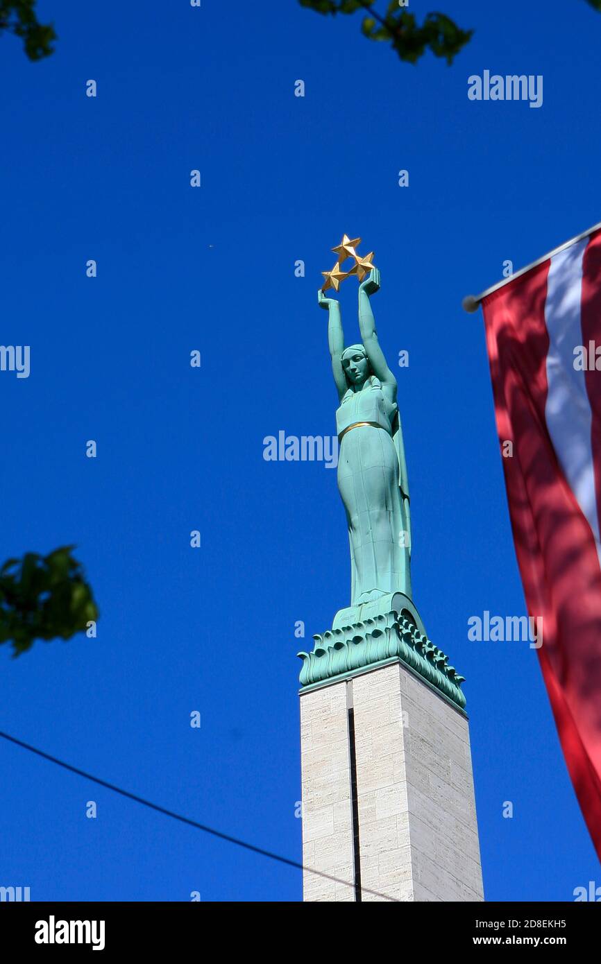 Freedom Monument in Freedom Square, symbol for the national sovereignty ...