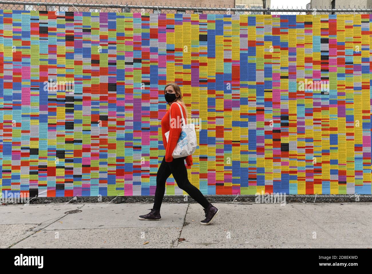 A mural in Lower Manhattan titled ‘Wall of Lies’ displays more than ...
