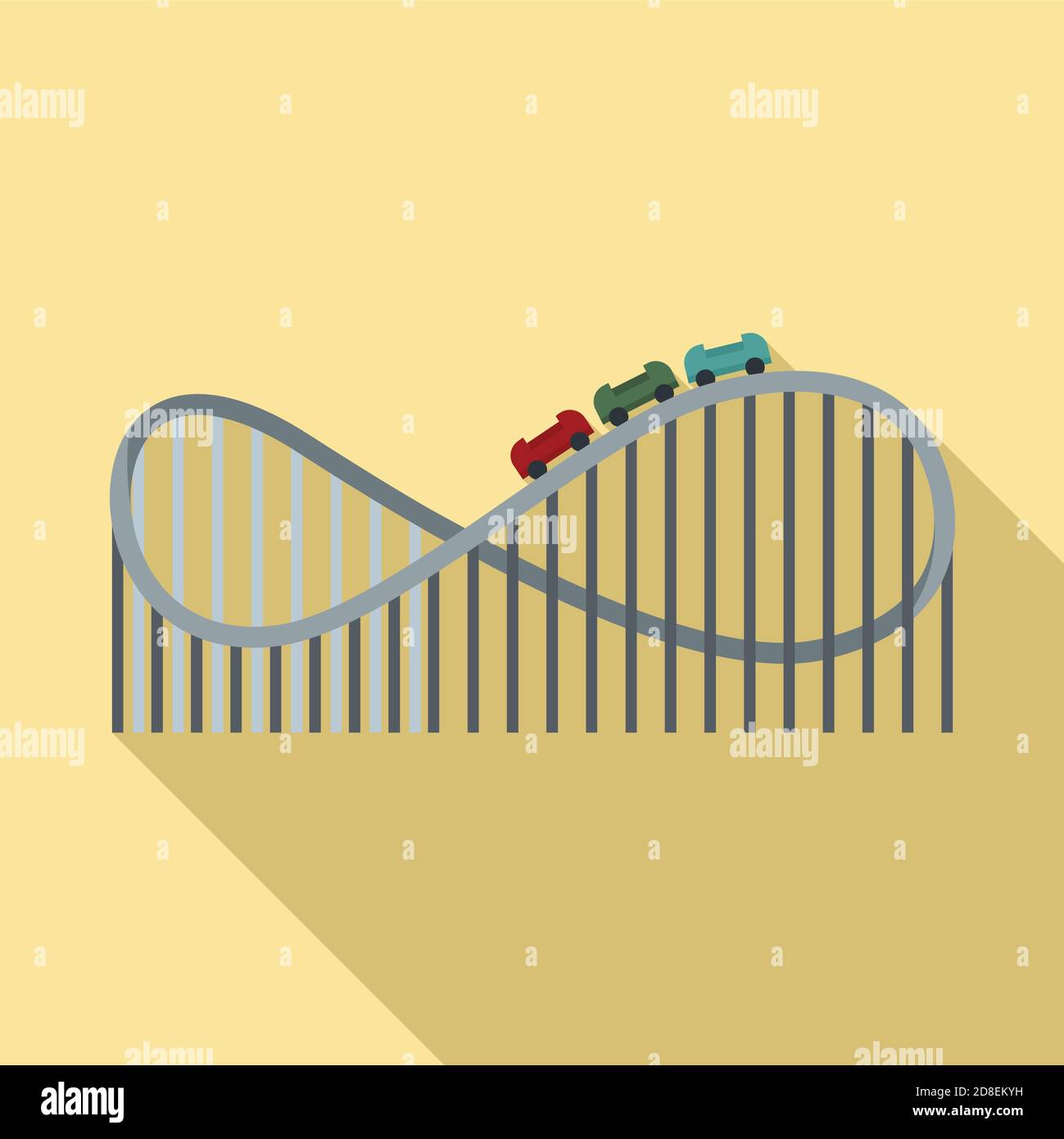 Roller coaster icon, flat style Stock Vector Image & Art - Alamy