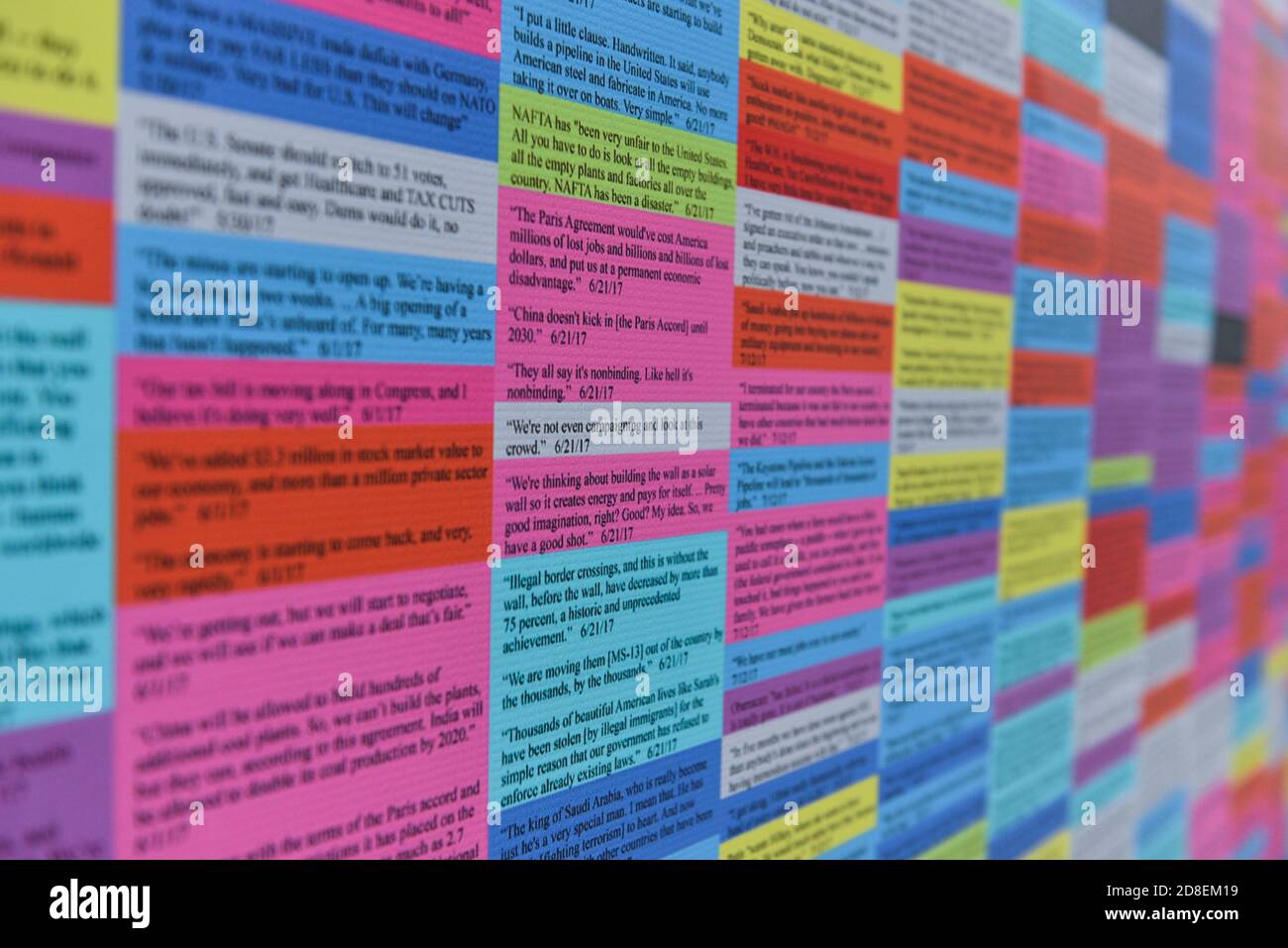 A mural in Lower Manhattan titled ‘Wall of Lies’ displays more than ...