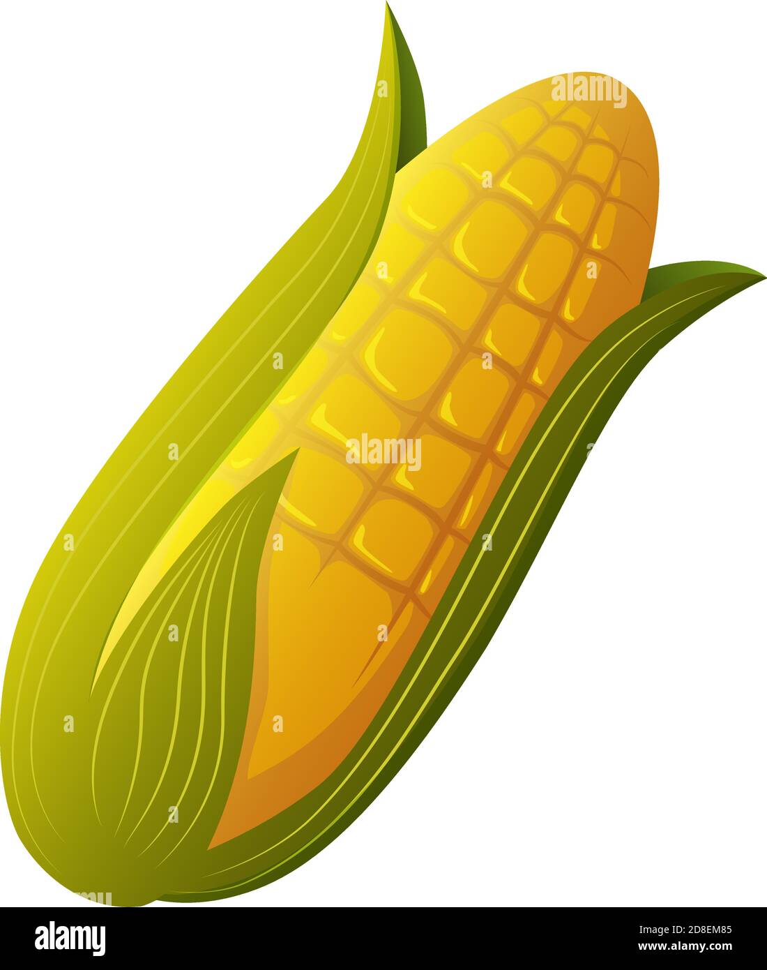 Corn icon. Vector isolated on white background. Cartoon style Stock ...