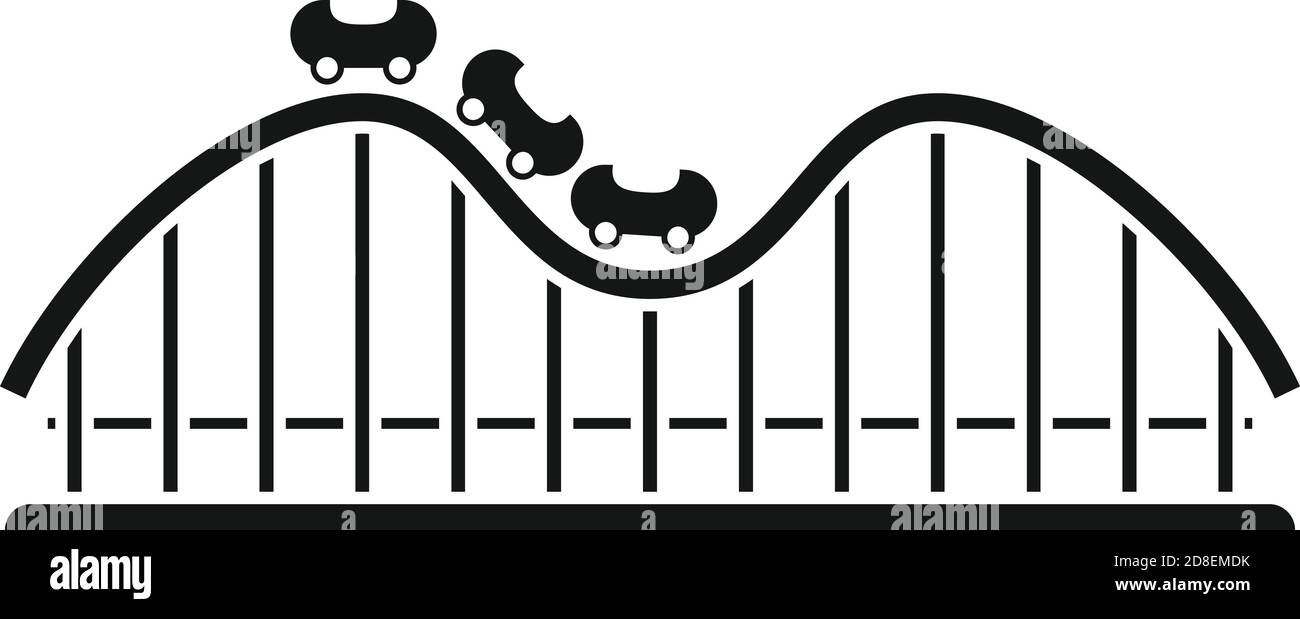 Roller coaster amusement icon, simple style Stock Vector Image & Art ...