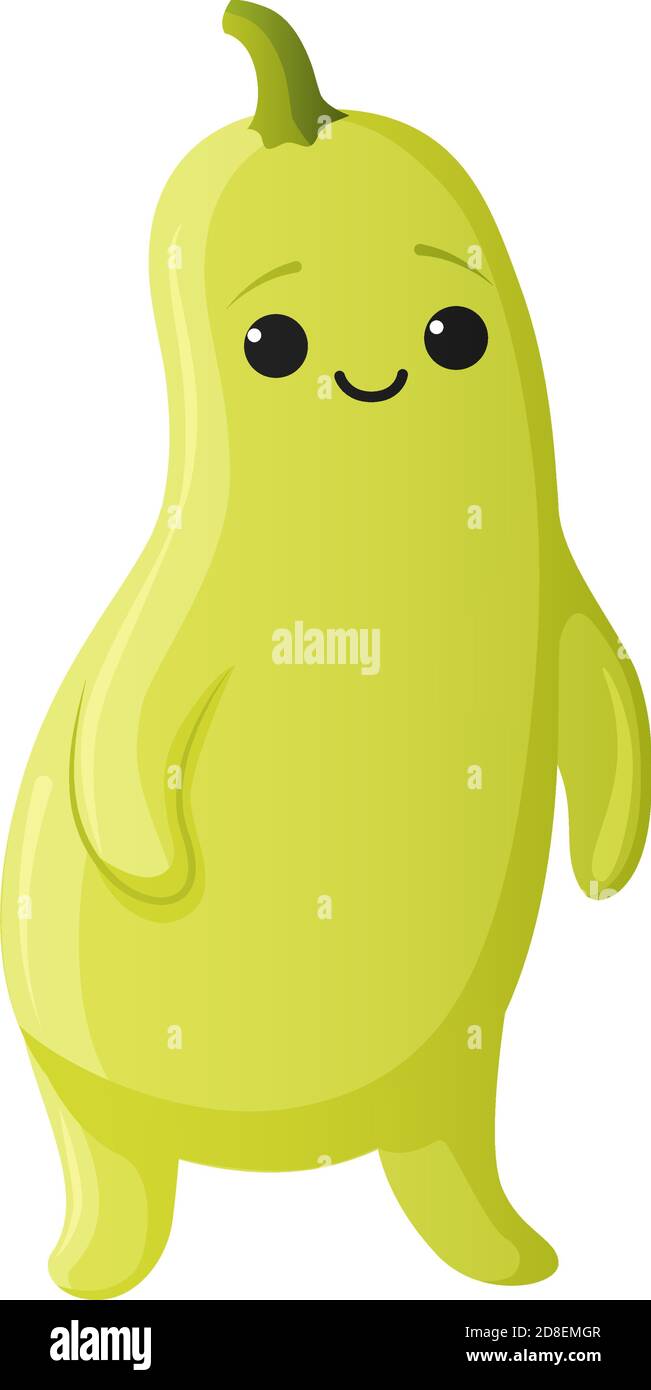 Kawaii zucchini character. Vector icon. Illustration for sticker ...