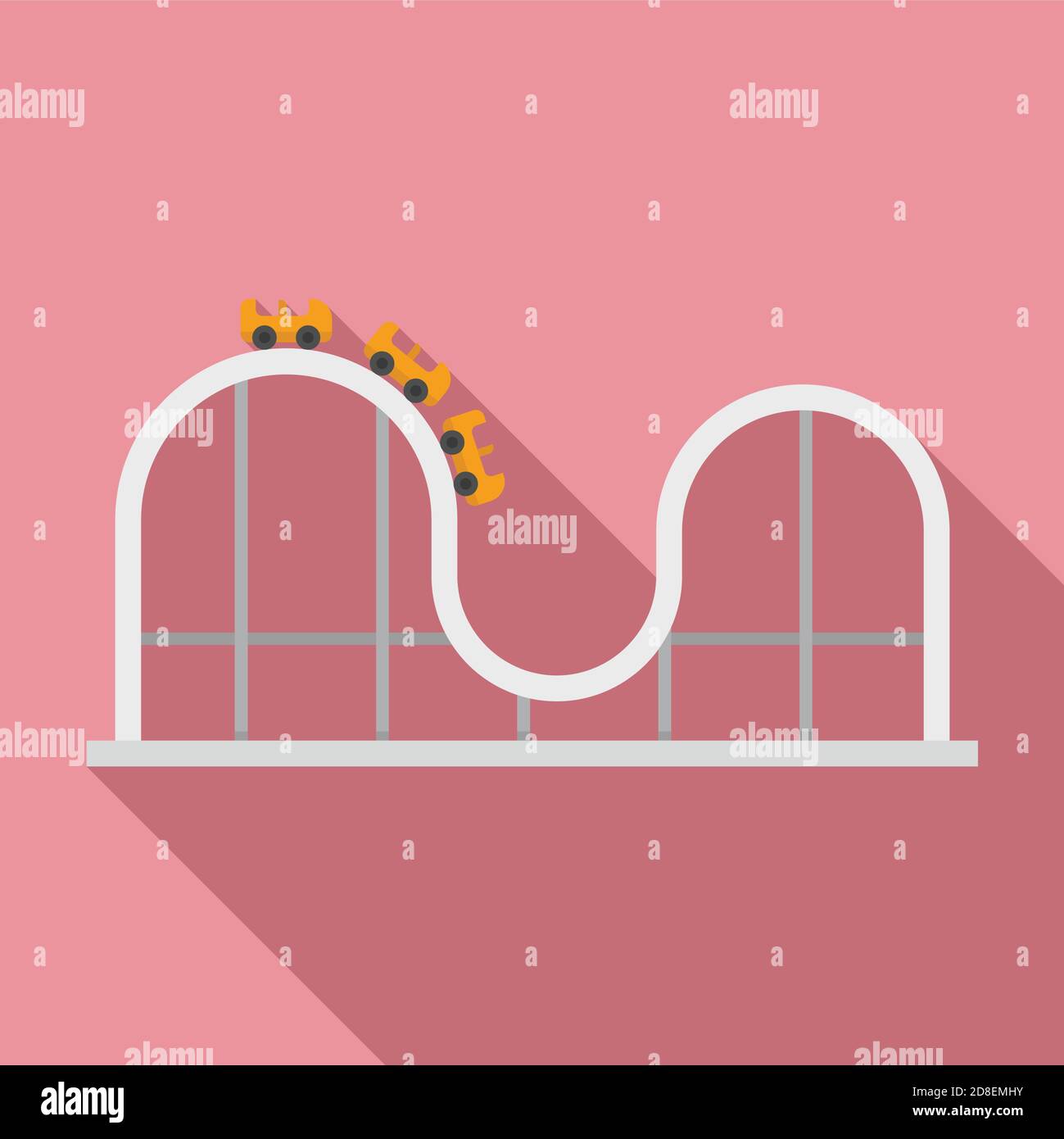 Roller coaster children icon, flat style Stock Vector Image & Art - Alamy