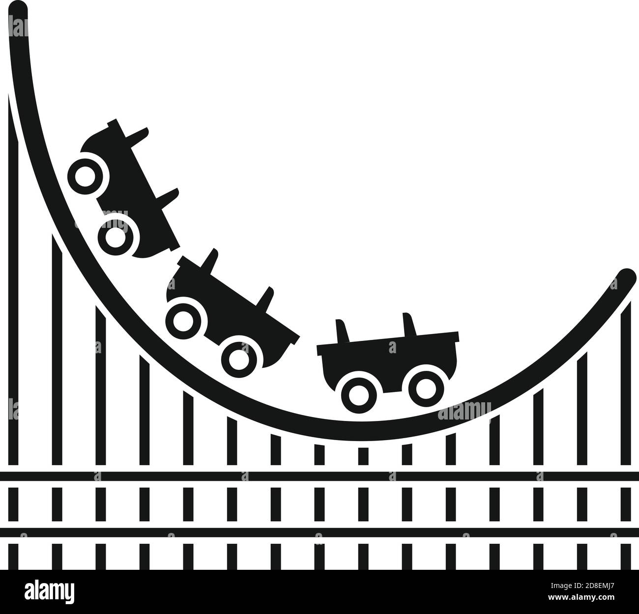 Scary roller coaster icon, simple style Stock Vector Image & Art - Alamy