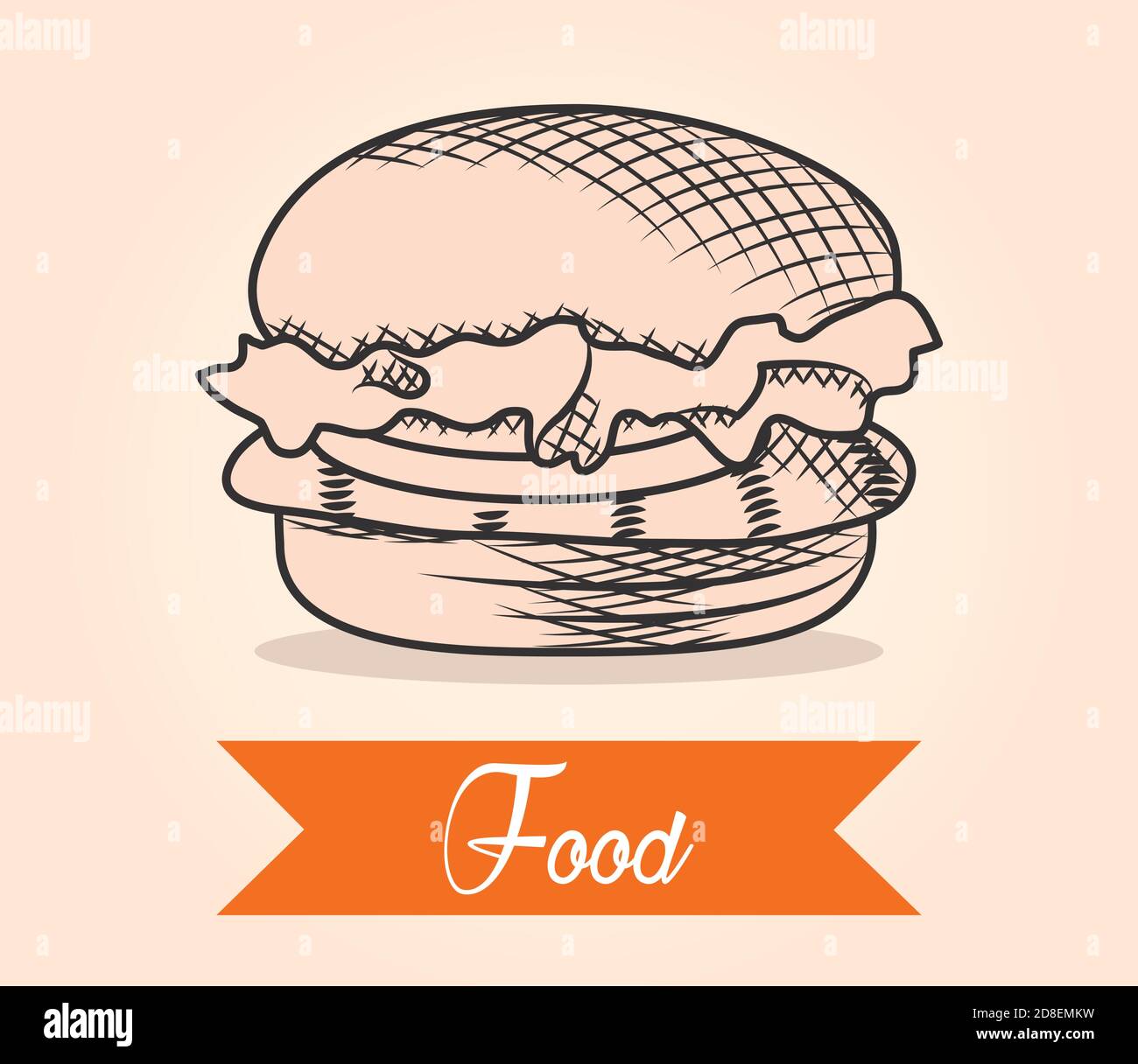 food design of hamburger icon over white background, hand draw style ...