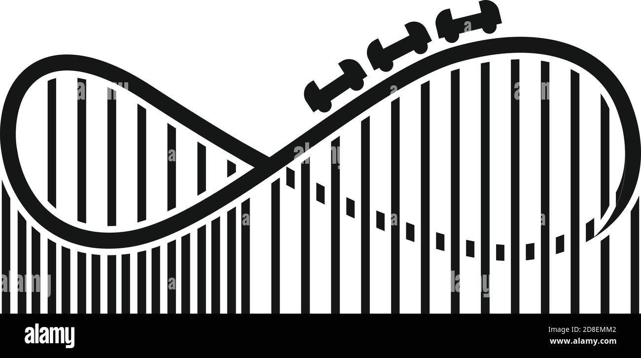 Roller coaster icon, simple style Stock Vector Image & Art - Alamy