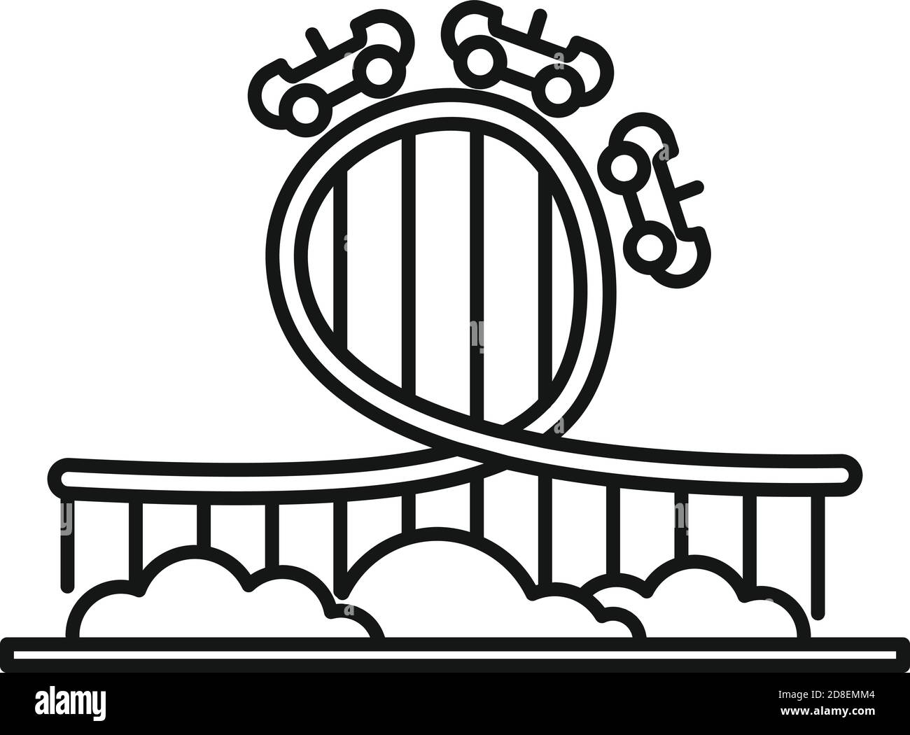 Roller coaster icon, outline style Stock Vector Image & Art - Alamy