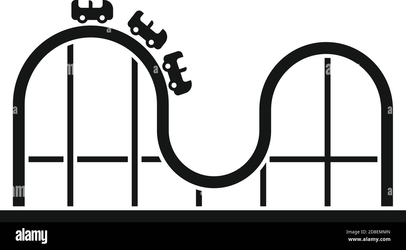 Roller coaster children icon, simple style Stock Vector Image & Art - Alamy