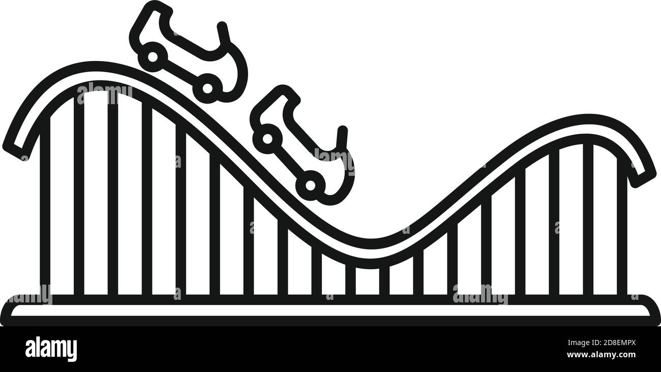 Roller coaster carousel icon, outline style Stock Vector Image & Art ...