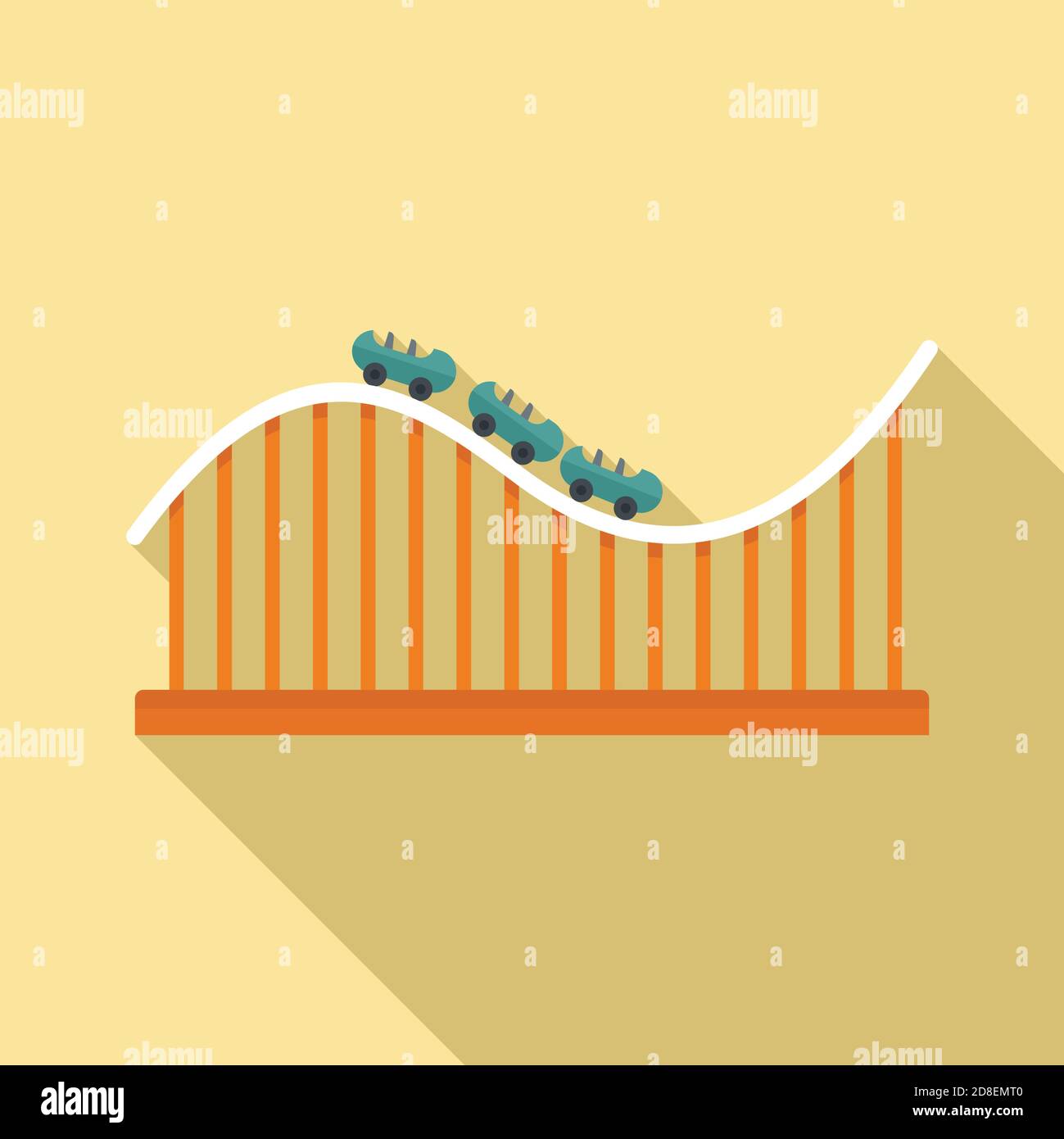 Speed roller coaster icon, flat style Stock Vector Image & Art - Alamy