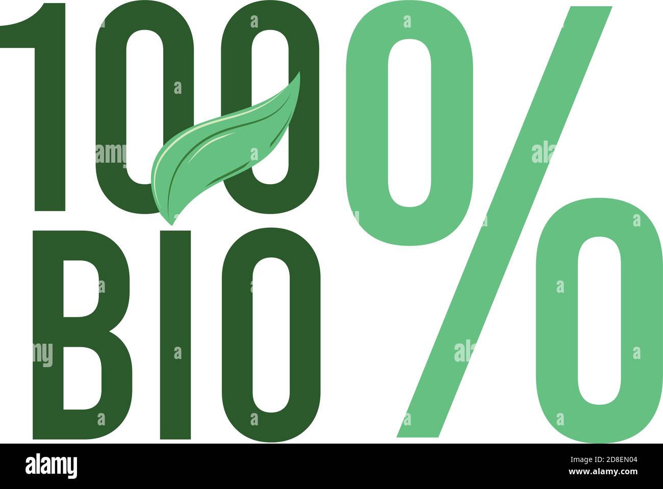 100 bio word or text with green leaf. Handwritten lettering. vector ...