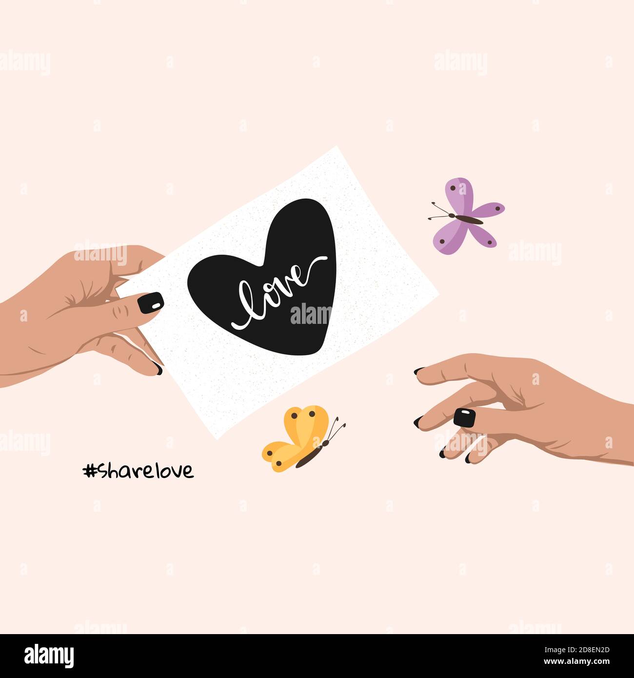 Helping hands with love Stock Vector Images - Alamy