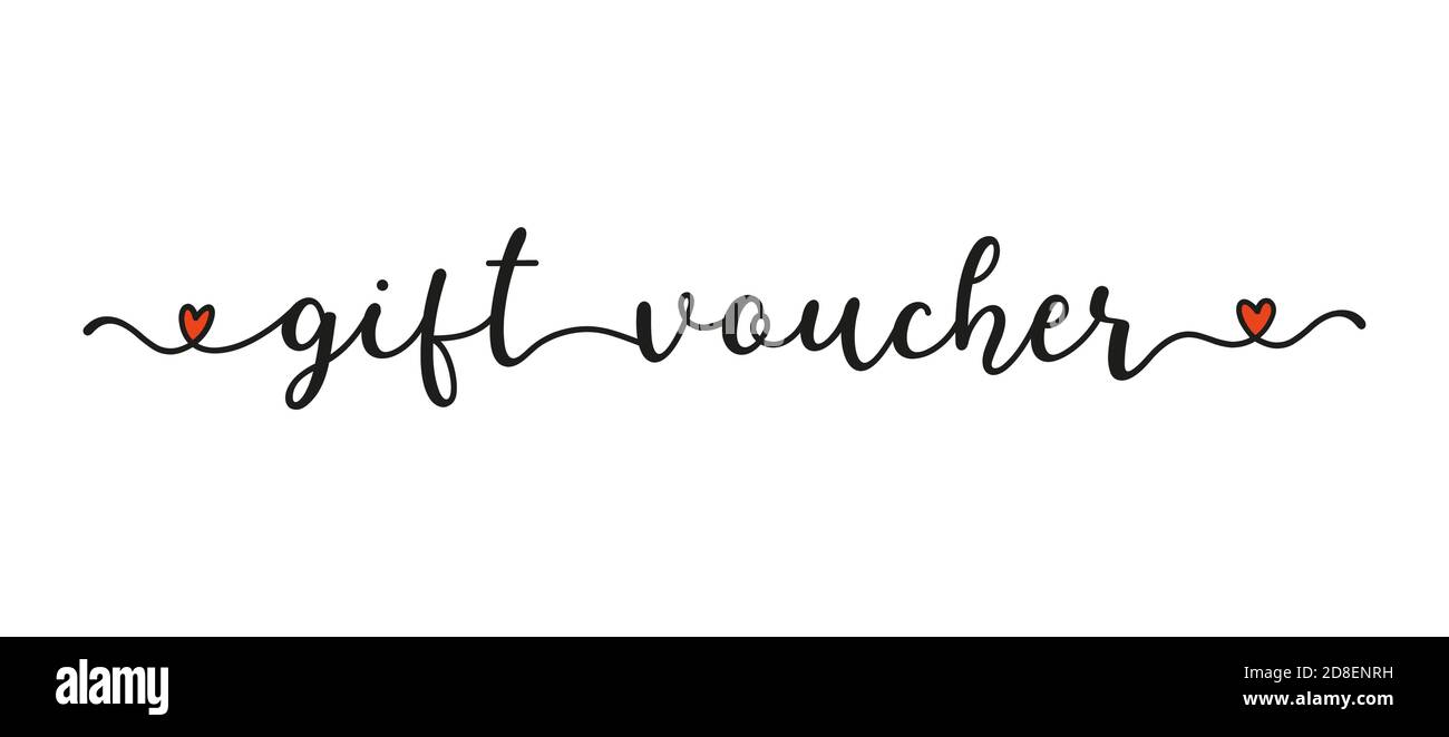 Hand sketched GIFT VOUCHER quote as banner. Lettering for poster, label ...