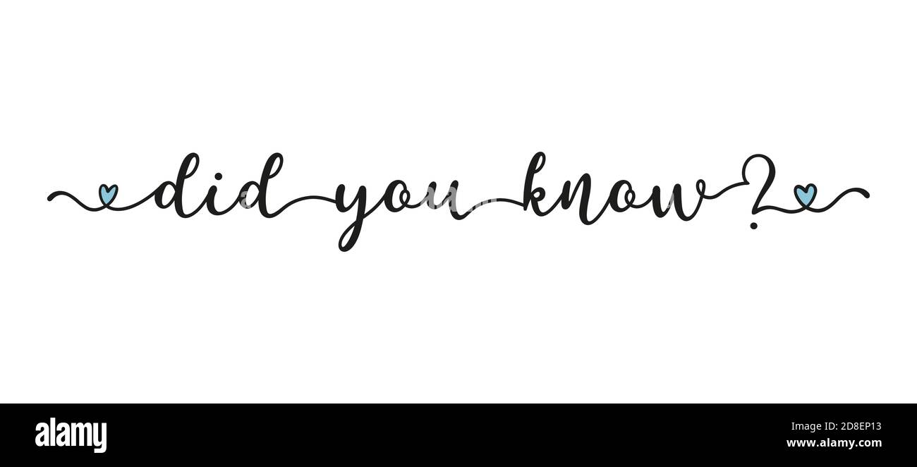 Hand sketched DID YOU KNOW quote as banner. Lettering for poster, label ... Hand sketched DID YOU KNOW quote as banner. Lettering for poster, label ...