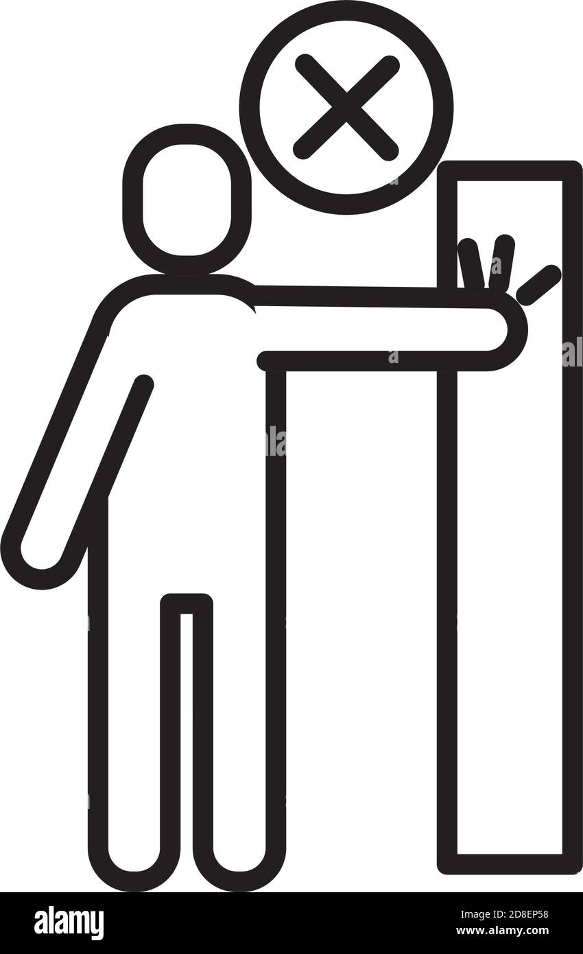 dont touch surfaces line style icon vector illustration design Stock ...