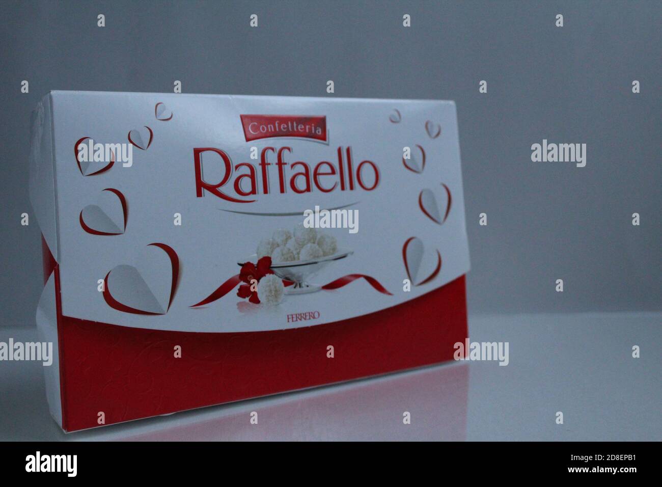 Raffaello candy box on white background gift for new year Christmas ...