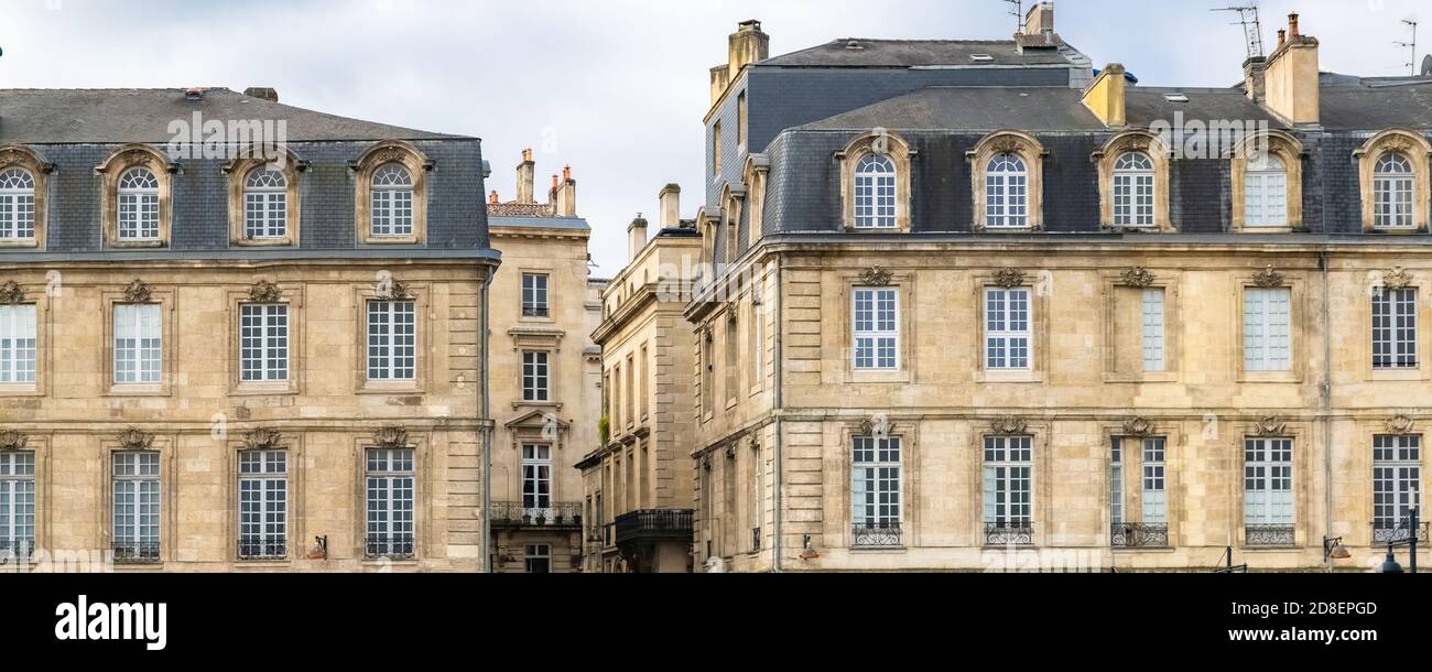 Bordeaux, beautiful french city, typical buildings in the center Stock ...