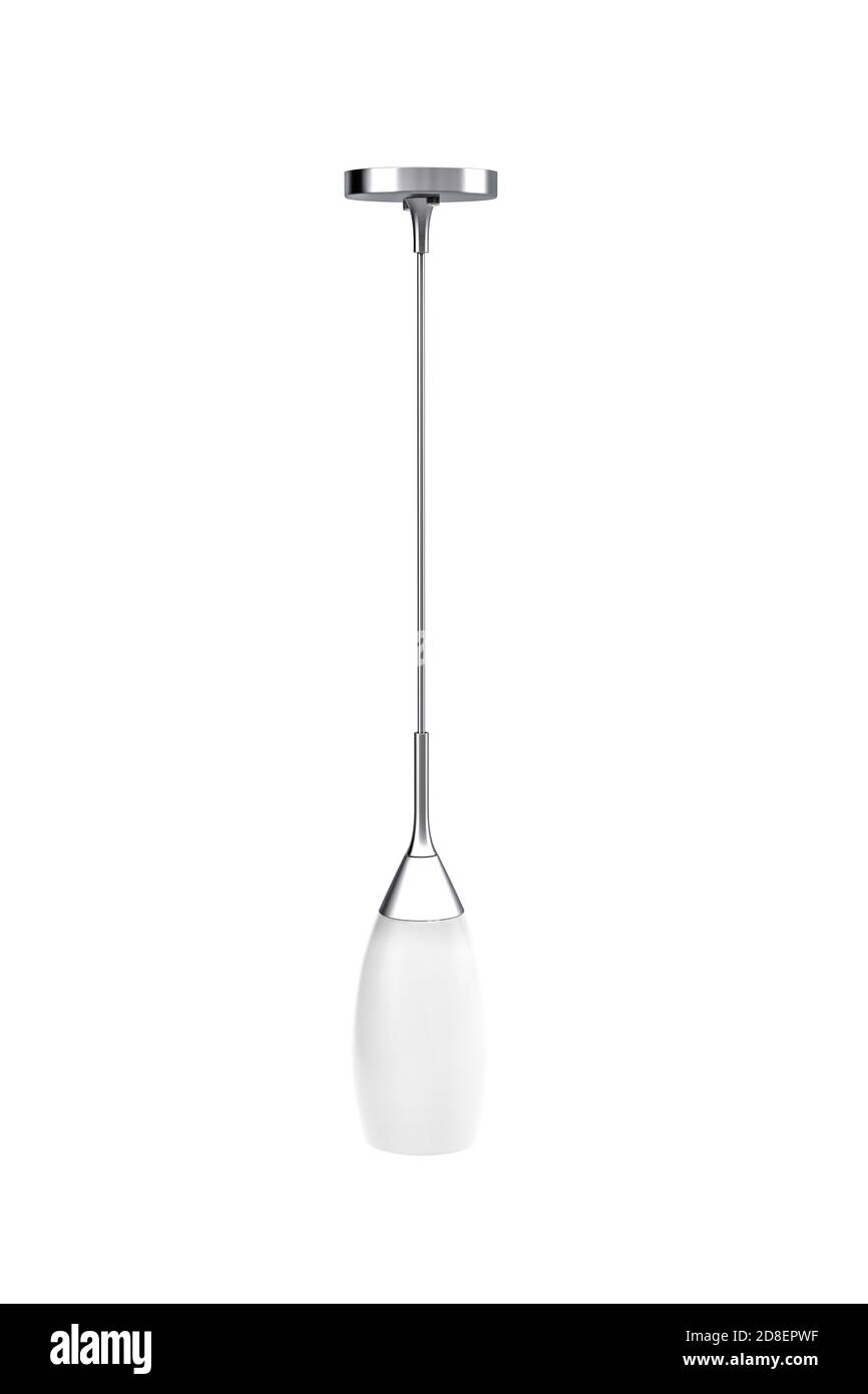 Modern ceiling lamp on white background - copy space - 3D render Stock ...