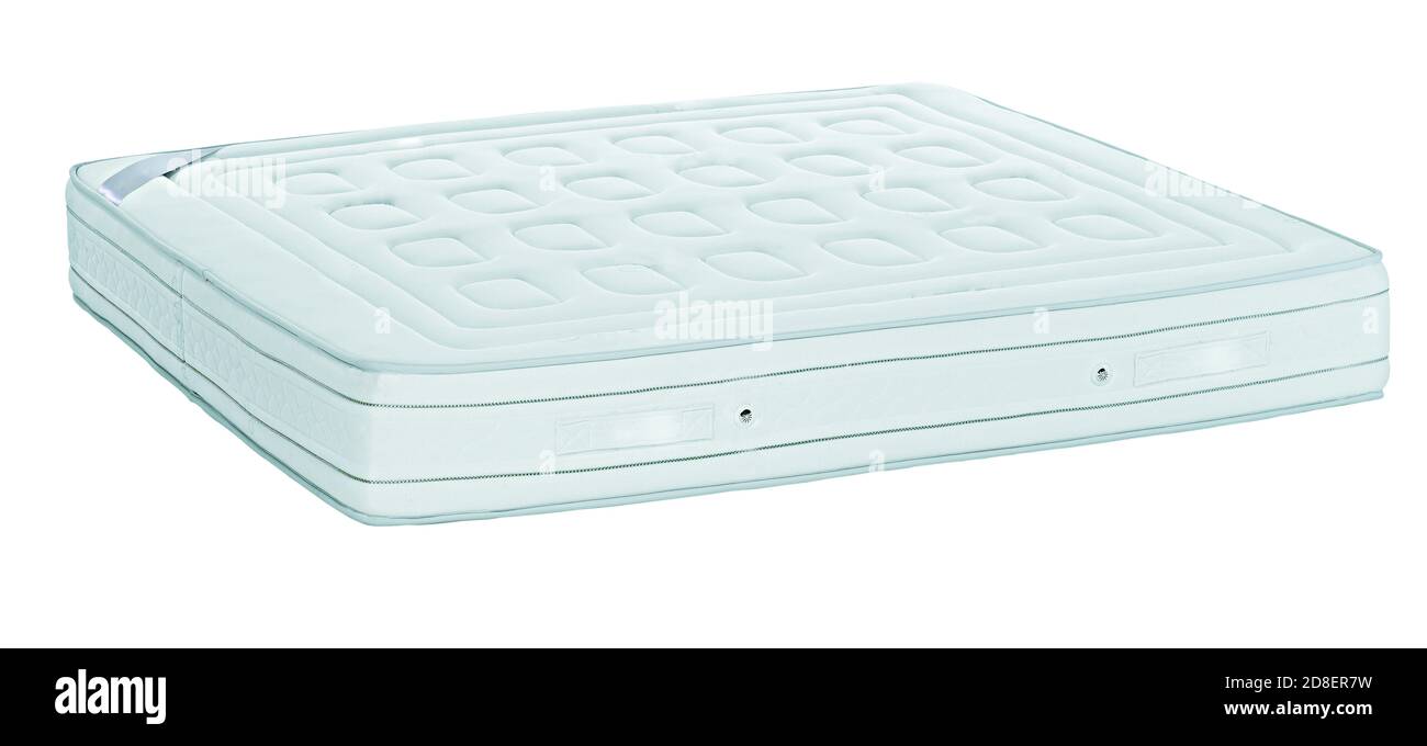 Double Mattress closeup. Isolated on a white background Stock Photo - Alamy
