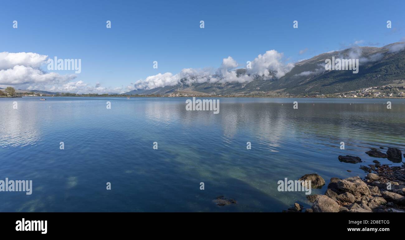 Lakeside view of Ioannina (Yannena), capital and largest city of Epirus ...