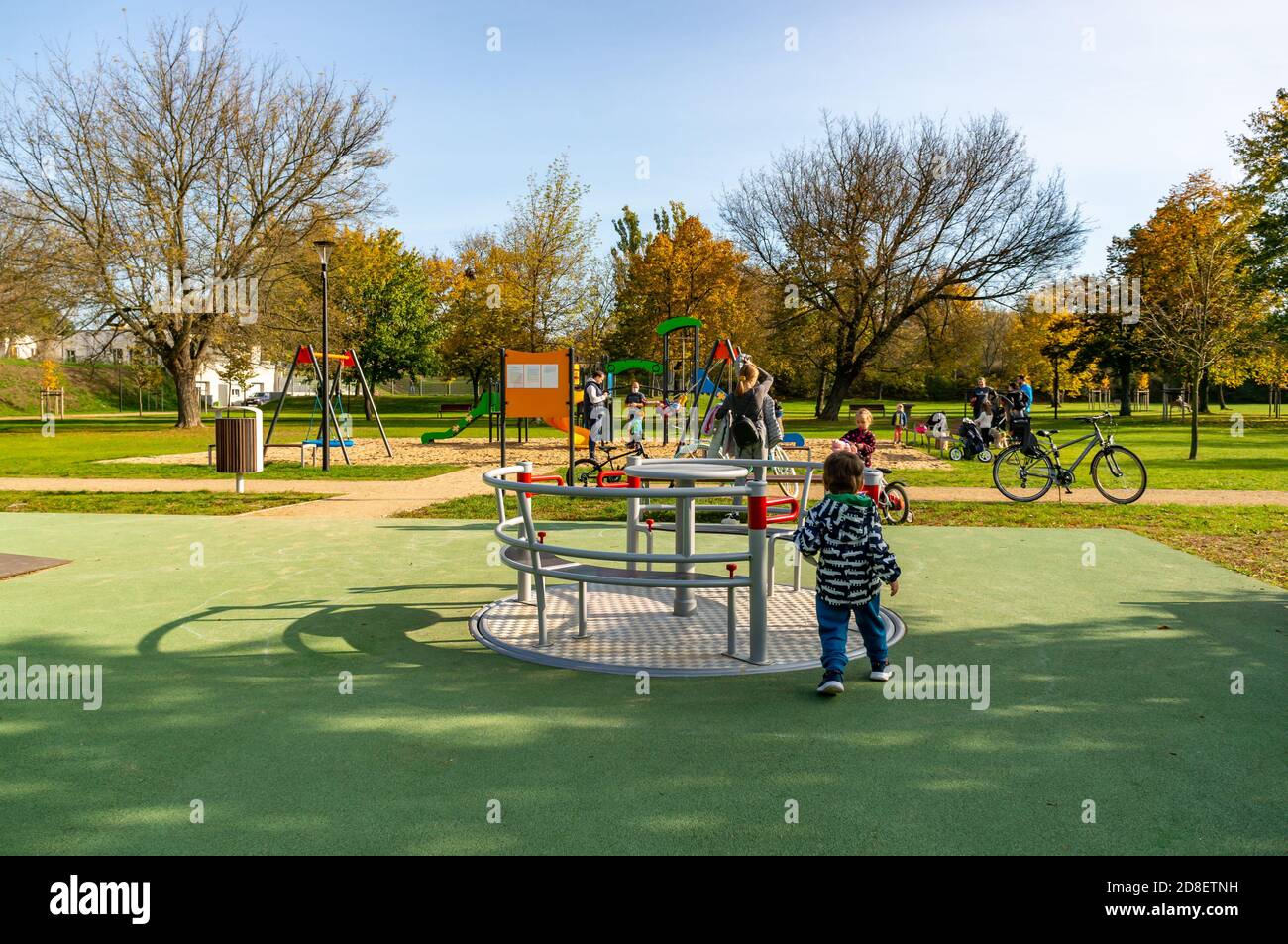 Kids playground playing roundabout kids playground playing roundabout ...