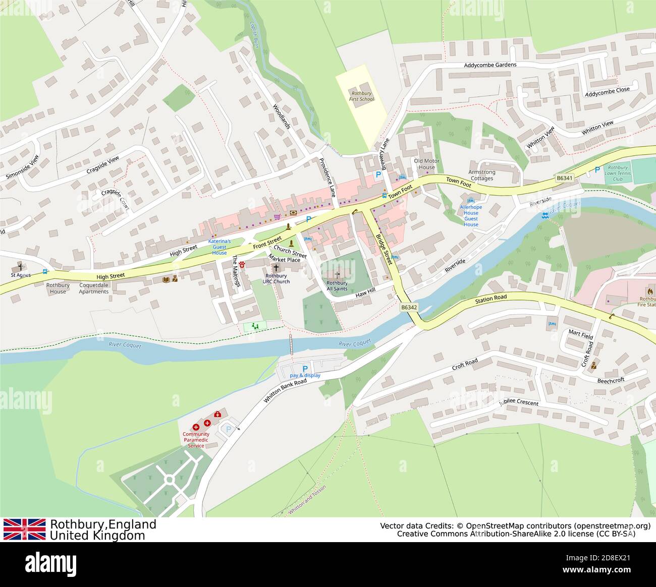 Map Of Rothbury High Resolution Stock Photography and Images - Alamy
