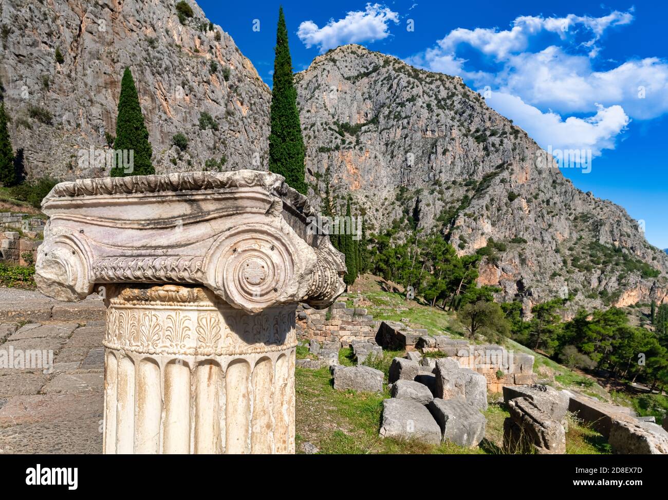 Archeological site of Delphi, Greece, a sacred precinct in ancient ...