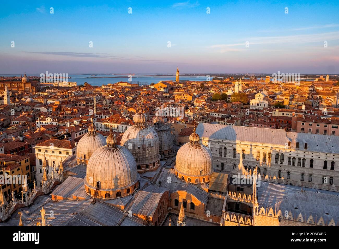 Aerial Panoramic View of Venice and the Lagoon from the top of ...