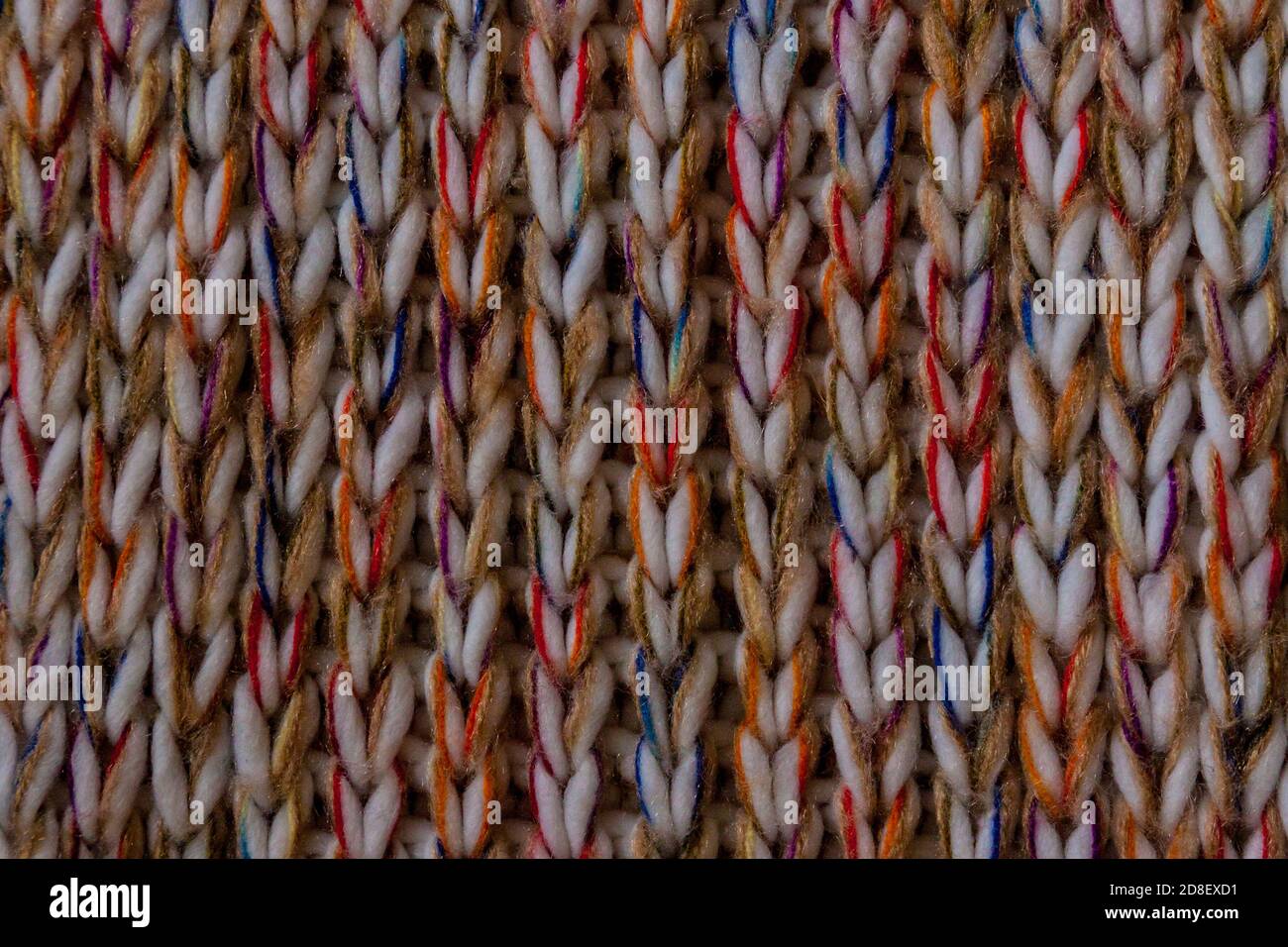 colorful vintage autumn Knitted fabric texture background. Closeup ...