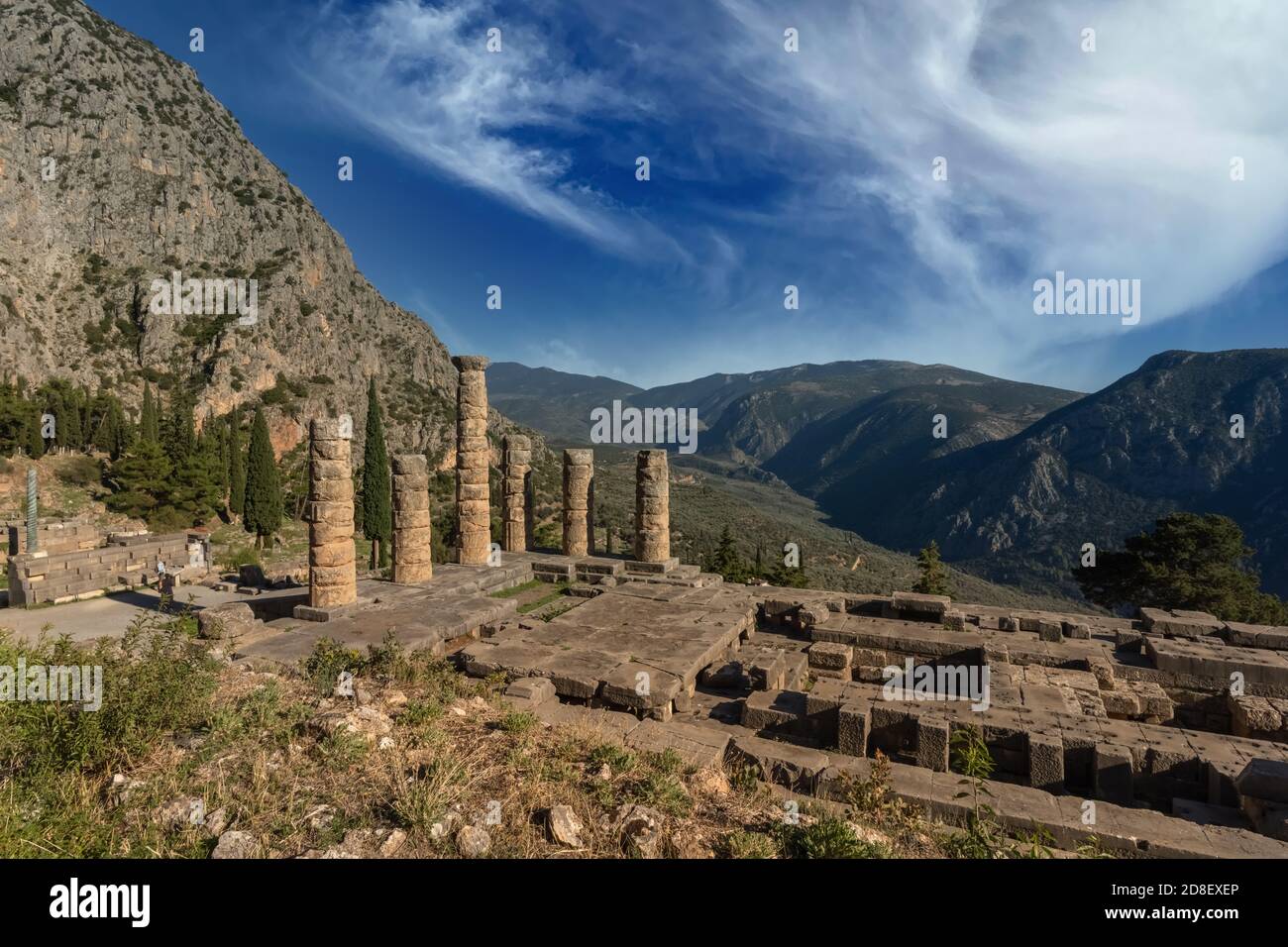 Archeological site of Delphi, Greece, a sacred precinct in ancient ...