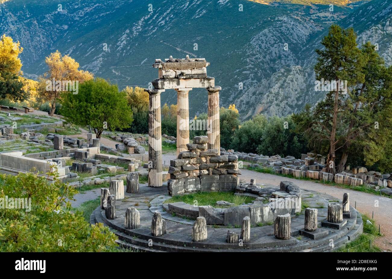 The Athena temple complex, including the Delphic Tholos, Archeological ...