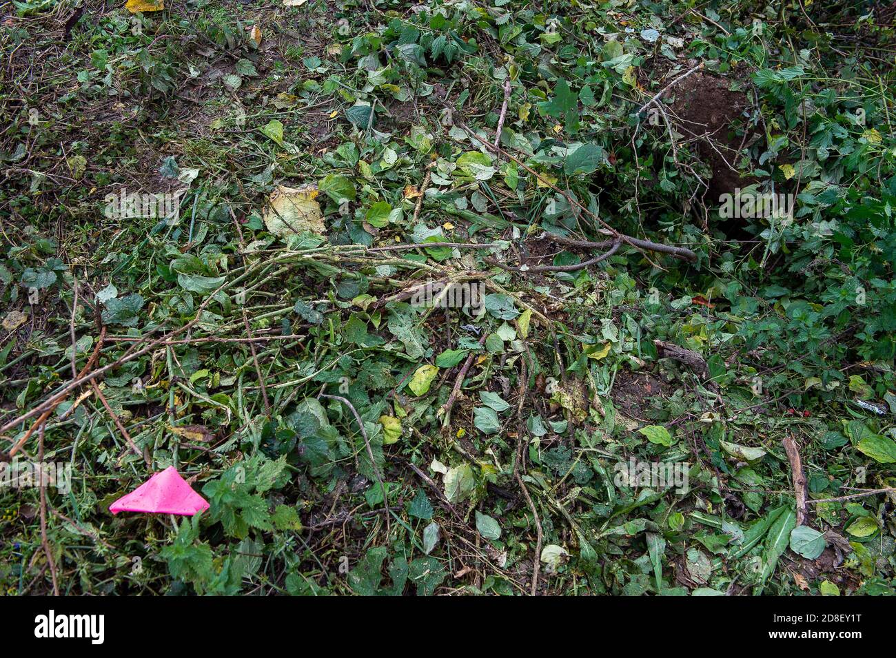Aylesbury Vale, Buckinghamshire, UK. 28th October, 2020. HS2 cuttings ...